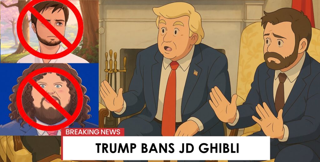 Trump Outlaws Ghibli-Style AI Pics Of JD Vance